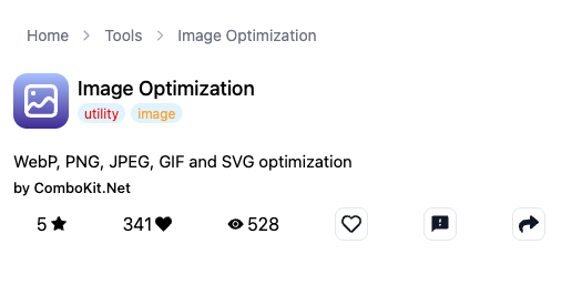 Image Optimization | ComboKit.Net | WebP, PNG, JPEG, GIF and SVG optimization